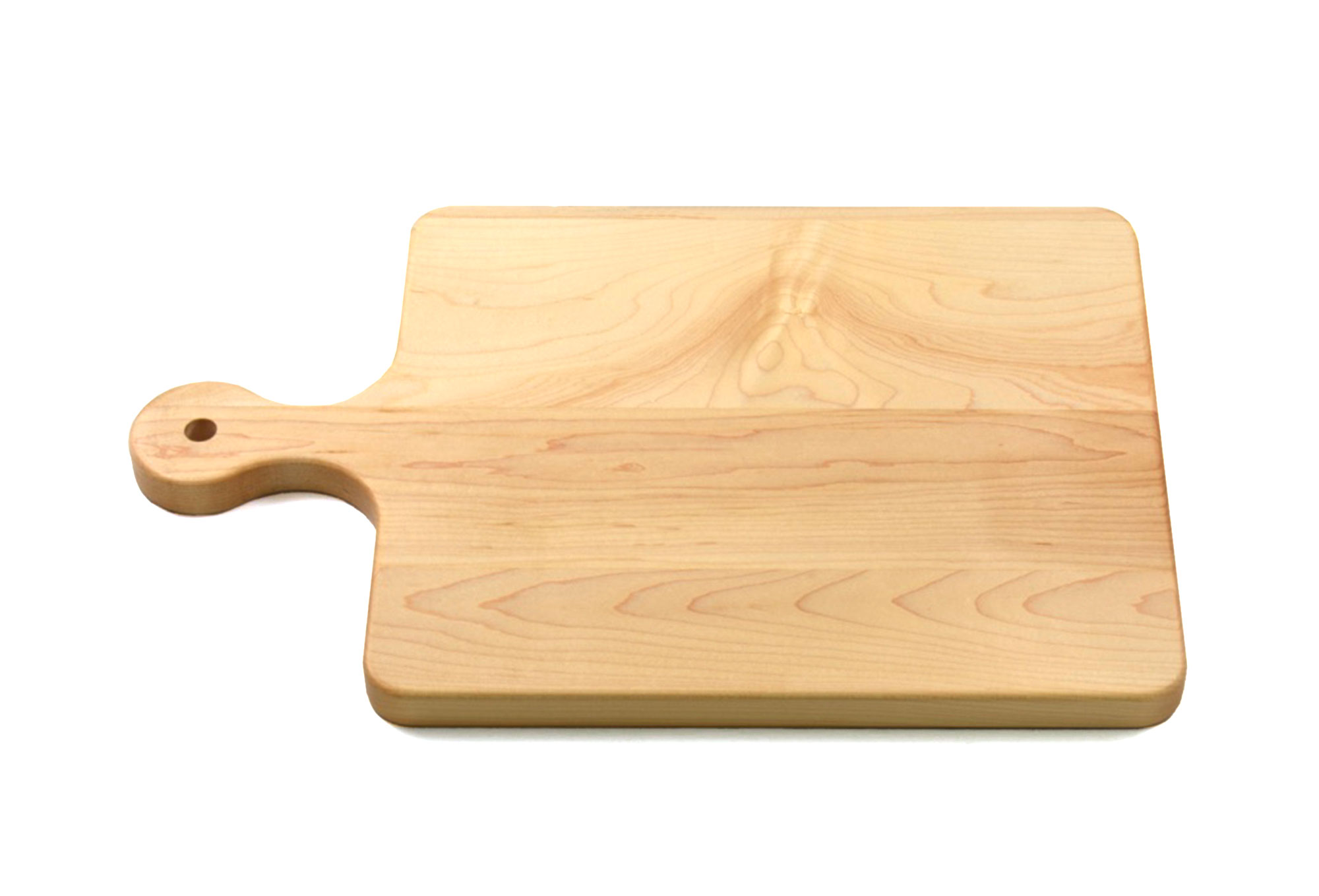 Cutting board with rounded handle