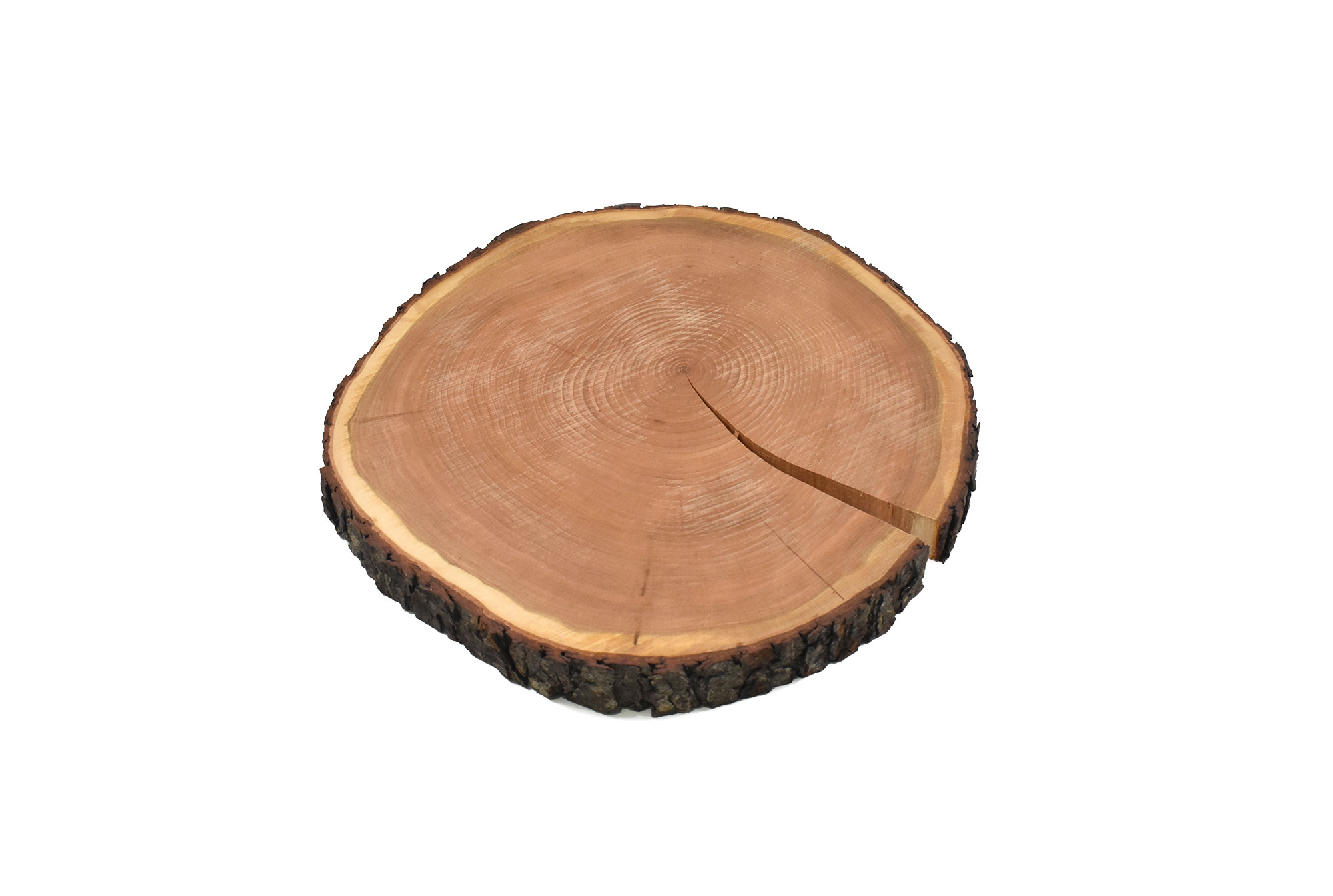 Rustic live edge large round wood cutting/serving board